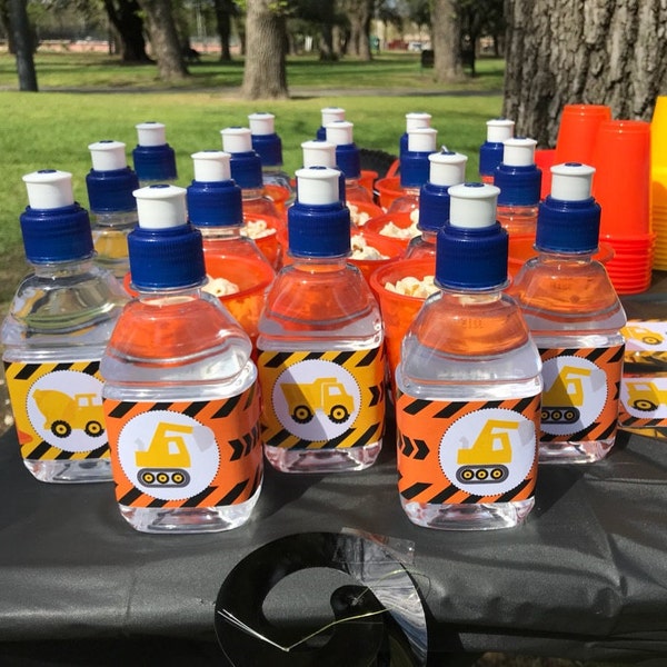 Construction Bottle Labels, Printable Construction Water Bottle Labels ...