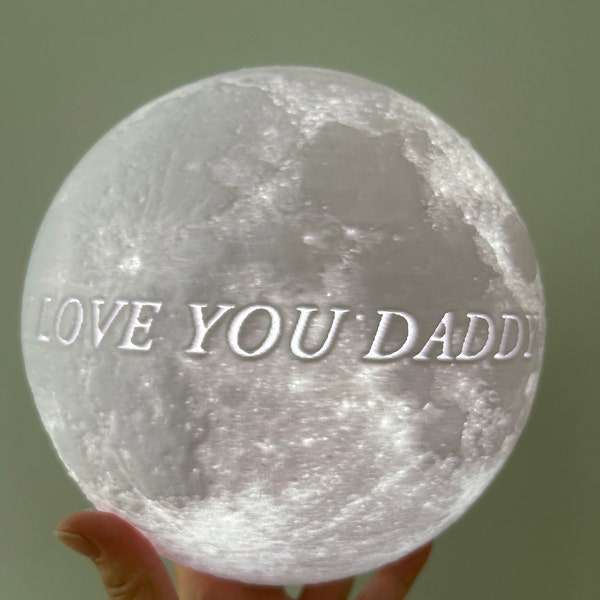 Custom Photo 3D Moon Lamp, Personalized Photo Printed Lunar Night Moon ...