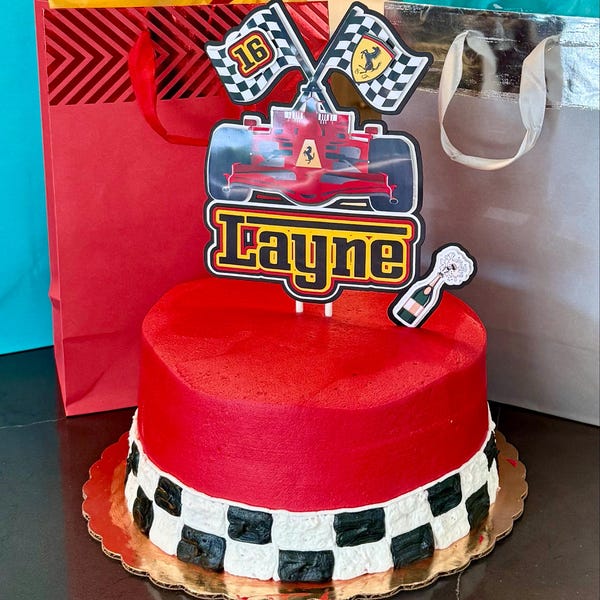 Formula One Insipred Cake Topper// Ferrari - Etsy