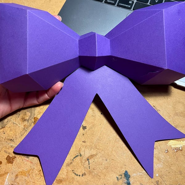 3D Paper Bow Template: DIY Low Poly Gift Bow (PDF, SVG) - Etsy