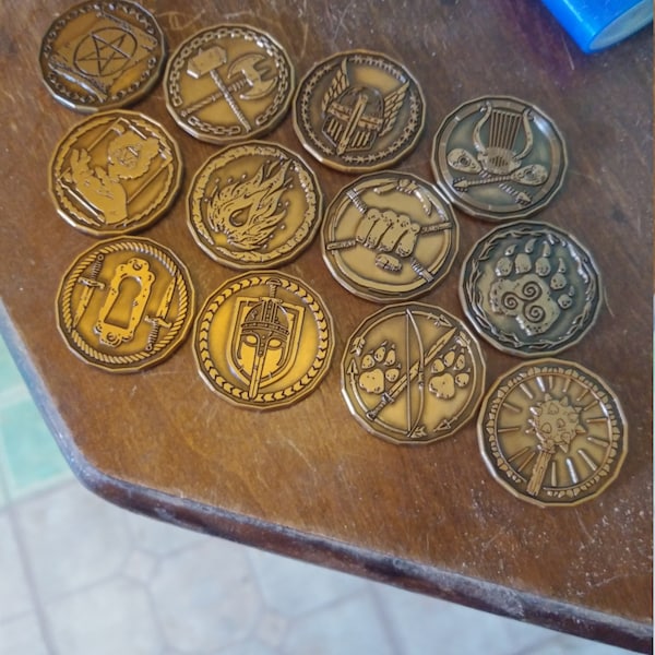 Engraved RPG Character Token Set: All 12 Class Coins - Etsy