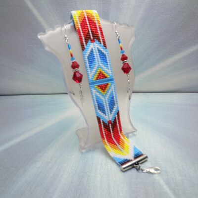 Thunderbird Rainbow Seed Bead Pattern Loom Cuff Bracelet PDF File ...