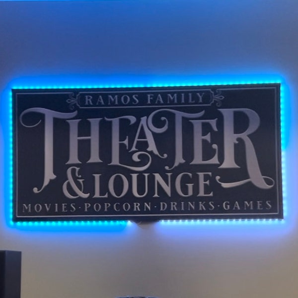 Personalized Theater & Lounge Large Rustic Wall Art Movie TV Room Sign ...