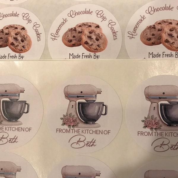 From the Kitchen of Labels Baking Stickers Stand Mixer Boho Baking ...