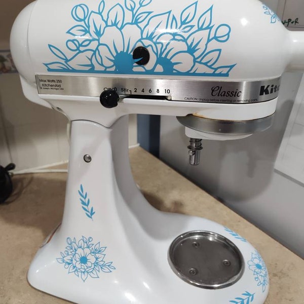 Floral Inspired Design Kitchenaid Mixer Decal Sticker| Kitchen Mixer ...