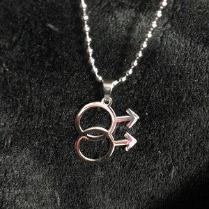 Double Mars Symbol Male Arrow Gay Pride 1 Stainless Steel Medallion ...