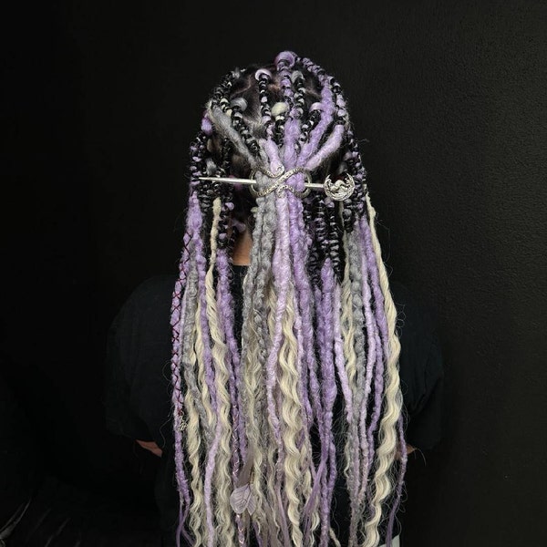 Dark Brown Dreadlocks With Braids and Accessories Smooth Brown Dreads ...