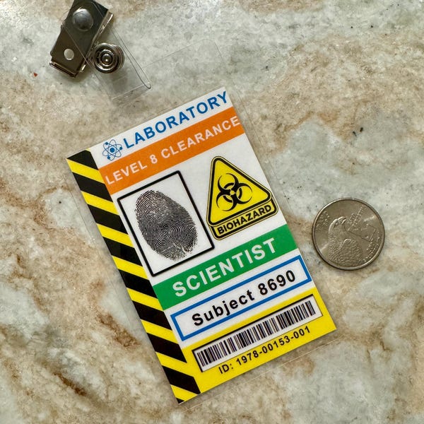 Custom Scientist ID Badge Costume Name Tag Add Your Name - Etsy