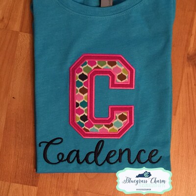 Double Applique Varsity style 2 Machine Embroidery Font Monogram ...