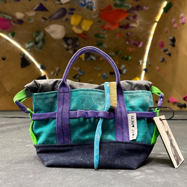 Mini Chalk Bucket, Upcycled Retired Climbing Rope, Magnetic Closure ...