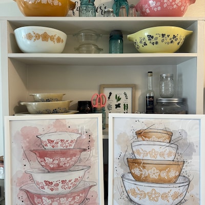 Vintage Pyrex Drawing Pink Gooseberry DIGITAL DOWNLOAD - Etsy