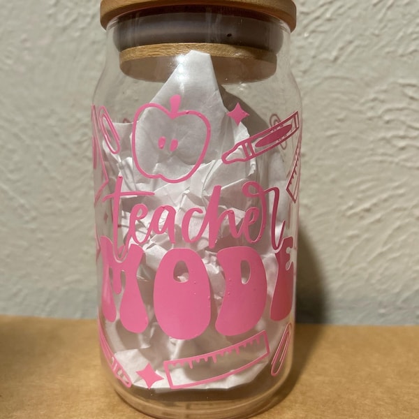 Teacher Glass Can Svg Bundle, Libbey 16 Oz Can Wrap Svg, Retro Teacher ...