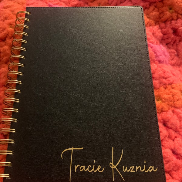 Custom Spiral Executive Journal Notebook, Personalized Spiral Vegan ...