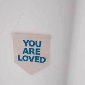 You are loved banner wall banner pennant flag Christian | Etsy