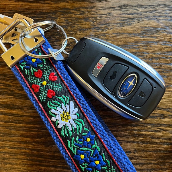 Tulip Key Chain Key Fob Wristlet - READY TO SHIP - Tulips - Key Strap ...