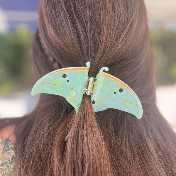 Custom Luna Moth Hair Claw Clip: Acetate Hair Accessory - Etsy