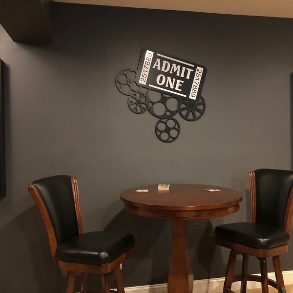 Home Theatre Sign / Wall Decor / Movie Sign (design #1) - 34" W X 34" H ...