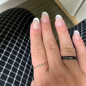 Tiny Black Spike Ring Tiny Black Stone Stacking Ring Black | Etsy