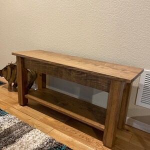 Lancaster Harvest Bench With Shelf - Etsy