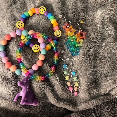 BUTTONS Bracelet Single Kidcore Rave Festival Colorful - Etsy