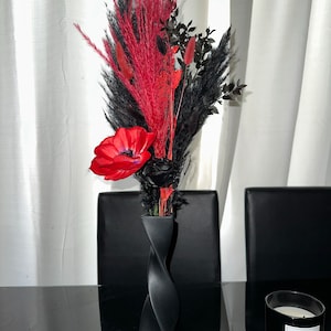 Bridal Bouquet Red Boho Wedding Bouquet Wedding Bouquet Red Dried ...
