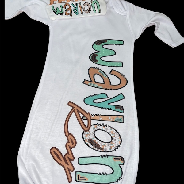 95% Polyester Baby Gown and Hat Sublimation Blank Set! Infant Sleeper ...