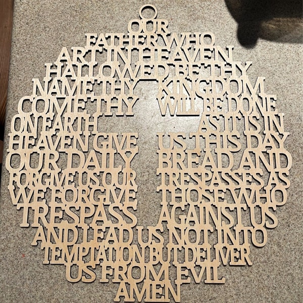 Catholic Lord's Prayer Our Father Circle With Cross - Laser Cut File ...