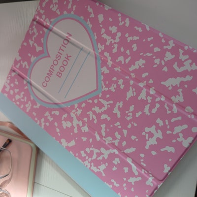 Composition Book Pastel Pink and Blue iPad Case Notebook Cute Kawaii ...