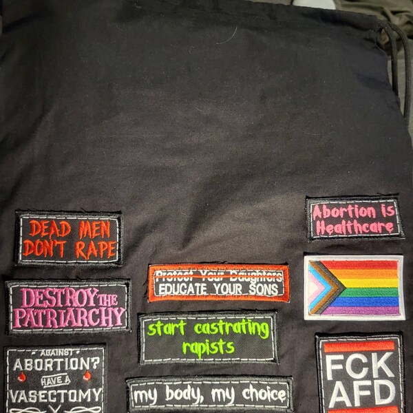 Dark Synth Synthwave Embroidered Patches Vibrant Color - Pink and ...