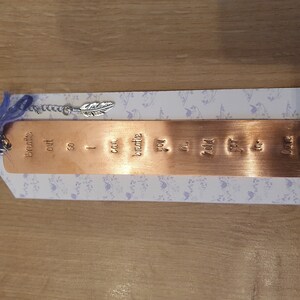 Personalised Copper Bookmark, Customised Metal Bookmark, Gift for Book ...