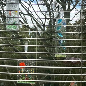 Stained Glass Turquoise Blue Ocean Waves Fused Window Panel With Free ...