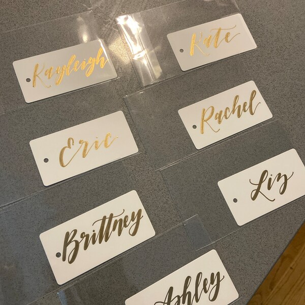 Acrylic Stocking Tags Acrylic Name Tags, 3.5x2 Inches, Bridesmaid Name ...