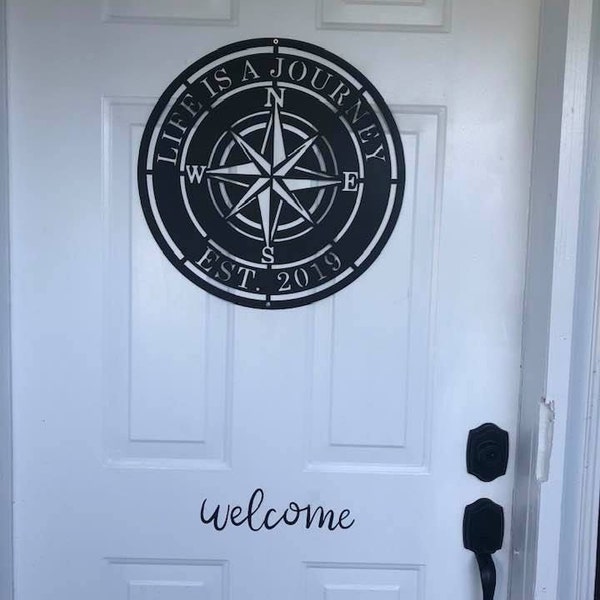 Personalized Compass Rose Metal Sign - Personalized Wedding Gift ...