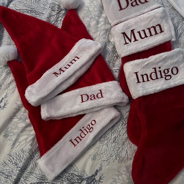 Personalised Santa Hat | Matching Hats | Christmas Parties | Christmas ...