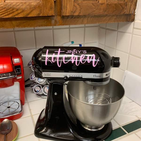 Personalized Custom Name Kitchenaid Decal Sticker, Stand Mixer Sticker, Appliance Decal Sign ...