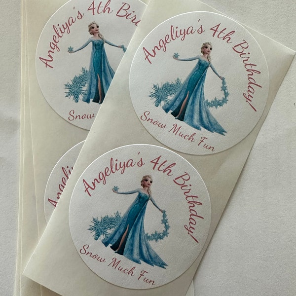 12 Personalized Frozen Birthday Party Stickers Favors Labels Tags 2.5 ...
