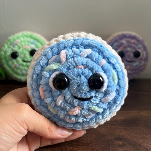 Mini Frosted Sugar Cookie Cookie Crochet Pattern, Plush Mini Cookie ...