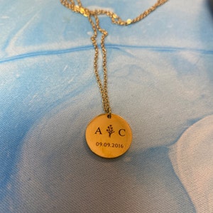 Dainty Gold Jewelry, Custom Couple Necklace, Initials Jewelry, Romantic ...