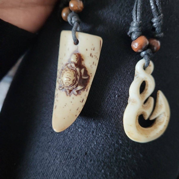 Maui Hooks - Hei Makau Adjustable Bone & Resin Necklaces- Story ...