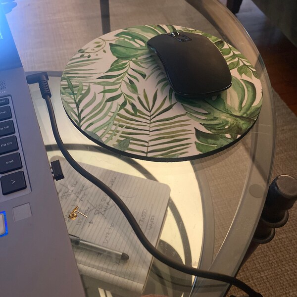 Wild Leaf Mouse Pad, Office Decor, Round or Rectangle Mousepad, Leaves ...