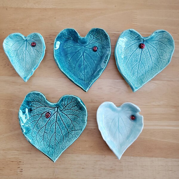 Tiny Sweet Heart Shaped Forget-me-not Leaf With Ladybug Real Leaf Used ...