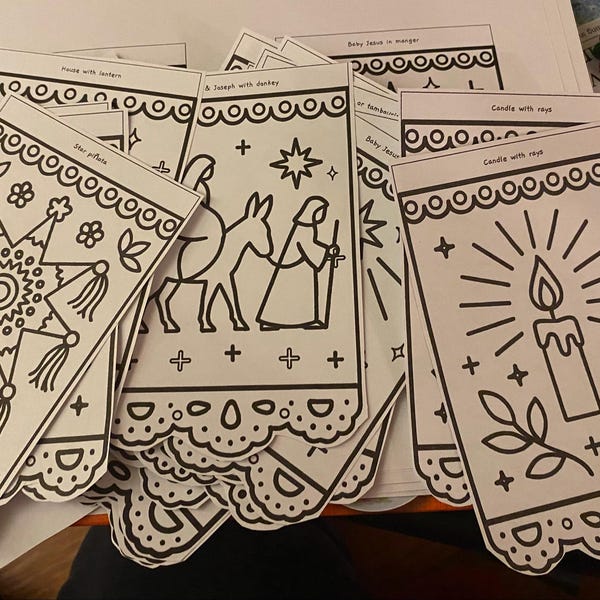 Las Posadas Christmas in Mexico Papel Picado Banner & Literacy Craft ...
