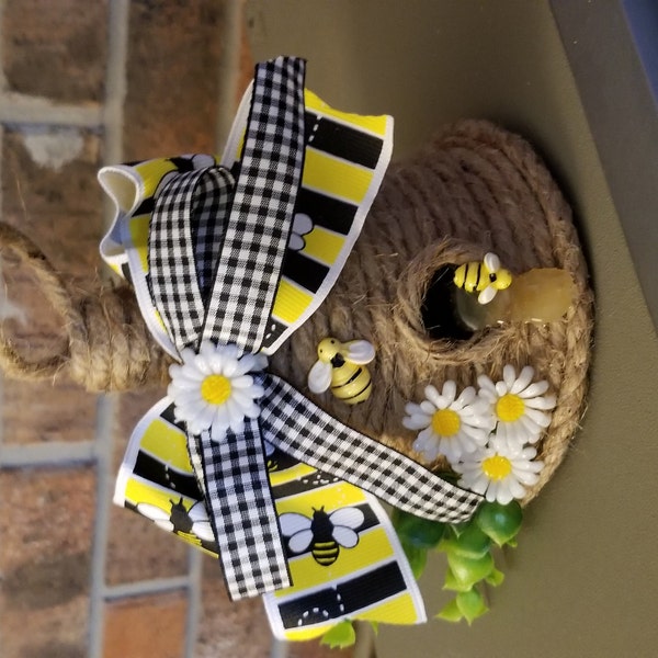 Large Bee Skep, Tiered Tree Decor, Honeybee Decor, Farmhouse Decor ...