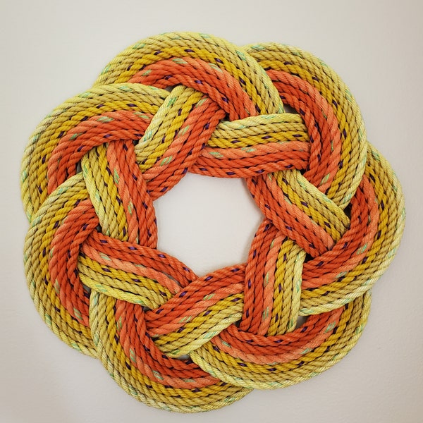 Autumn Wreath, Upcycled Lobster Rope, Maine Made Nautical Wreath, Fall ...