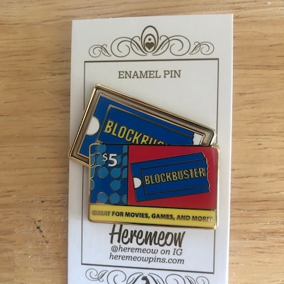 Blockbuster Video Enamel Pin 90s Nostalgia Gold Membership and Gift ...