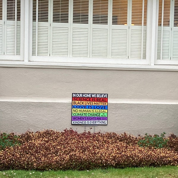 In Our Home We Believe Science is Real Black Lives Matter Yard Sign ...