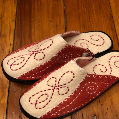 Mongolian Felt Boots, Orange, Beautiful With Leather Sole, Best Yurt ...