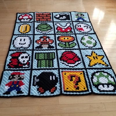 Video Game Pixel Blanket CROCHET PATTERN 60 X 48 Instant Download - Etsy