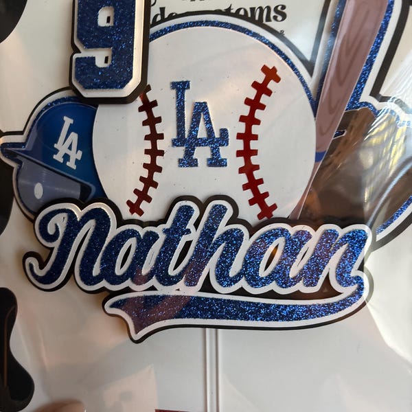 3D LA Dodgers Cake Topper - Personalized/custom Party Decor- Birthday ...