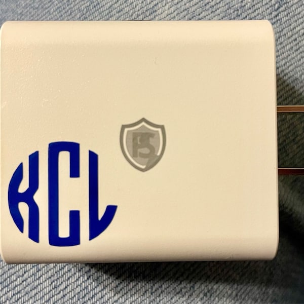 Monogram Phone Charger Label, Monogram Phone Charger Decal, Mini ...